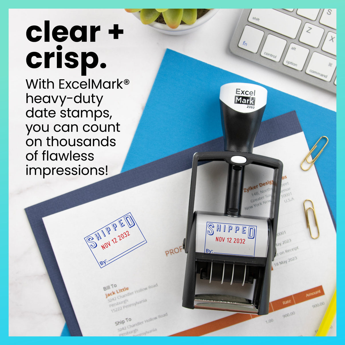 Heavy-Duty Shipped Date Stamp – DiscountRubberStamps.com