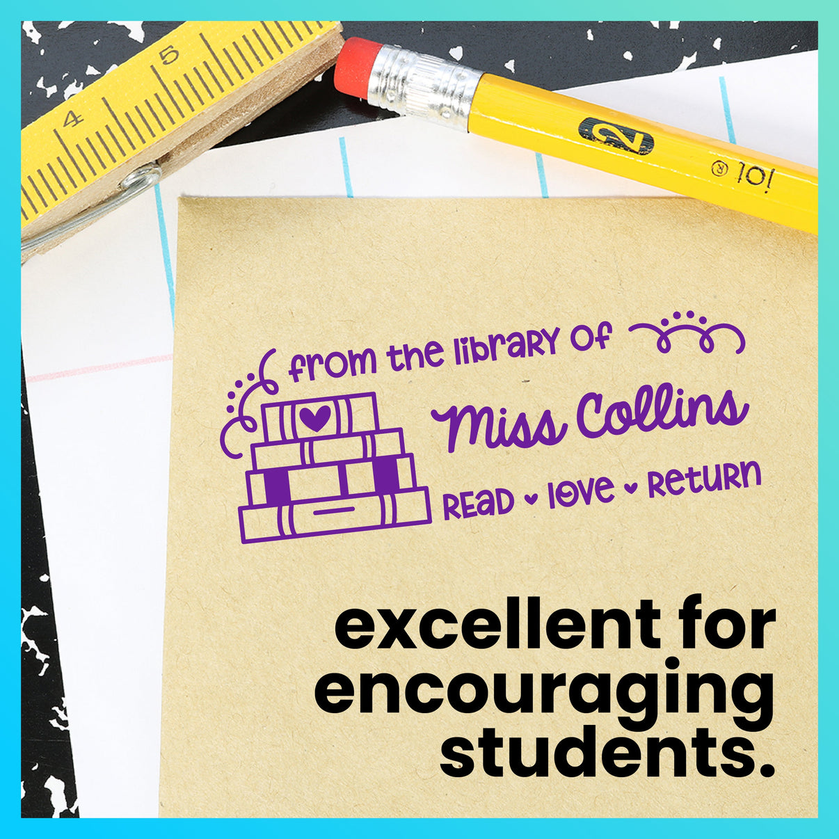 Custom Teacher Book Stamp – DiscountRubberStamps.com