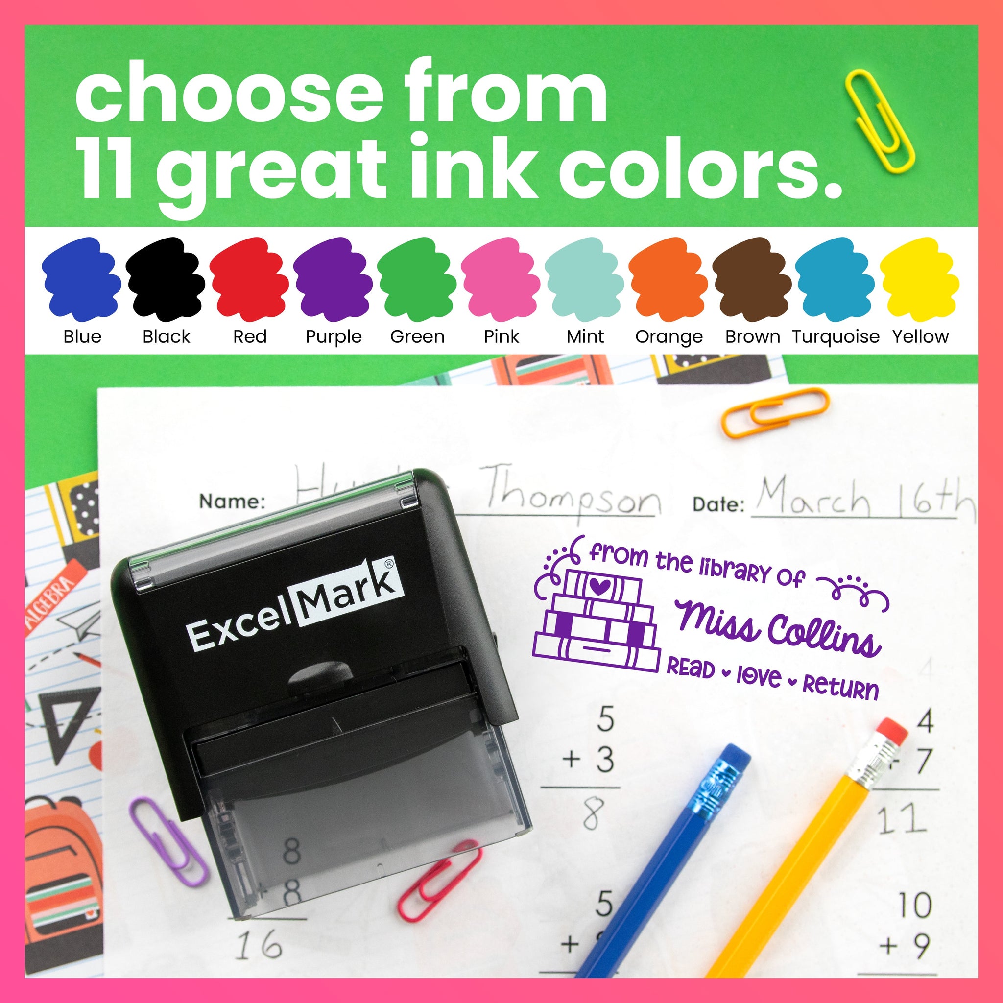 Custom Teacher Book Stamp – DiscountRubberStamps.com