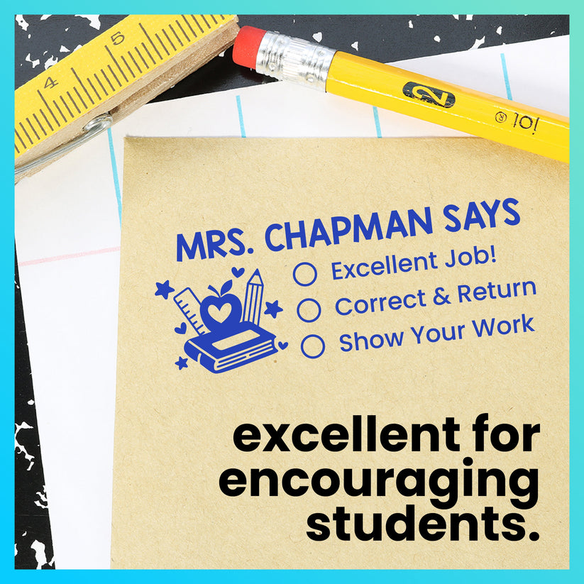 Custom Teacher Checklist Stamp – DiscountRubberStamps.com