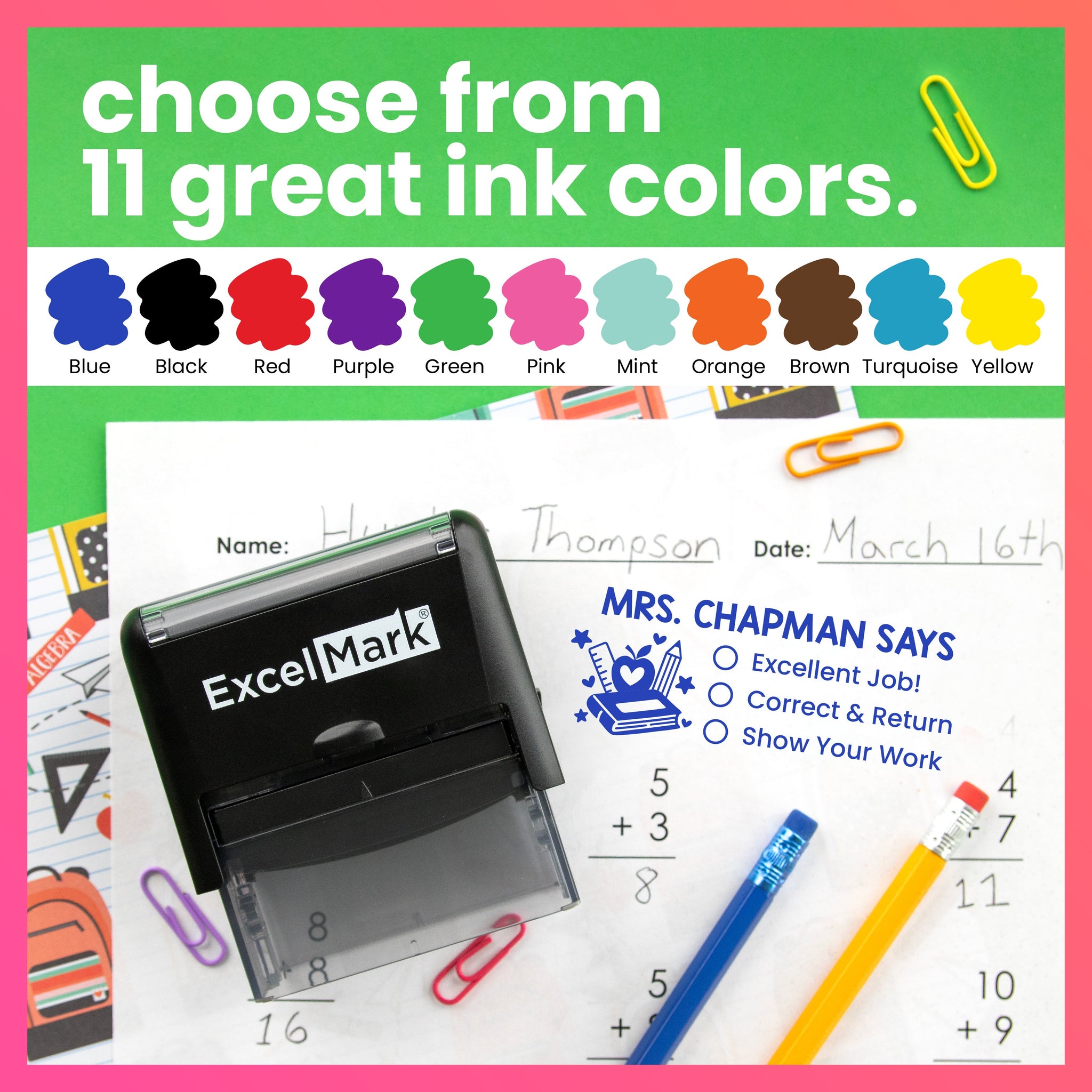 Custom Teacher Checklist Stamp – DiscountRubberStamps.com