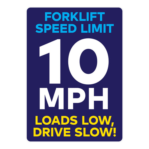 Forklift Speed Limit 10 MPH Warehouse Safety Sign ...