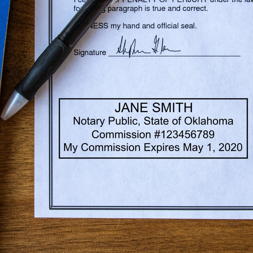 Pink Oklahoma Notary Stamp – DiscountRubberStamps.com