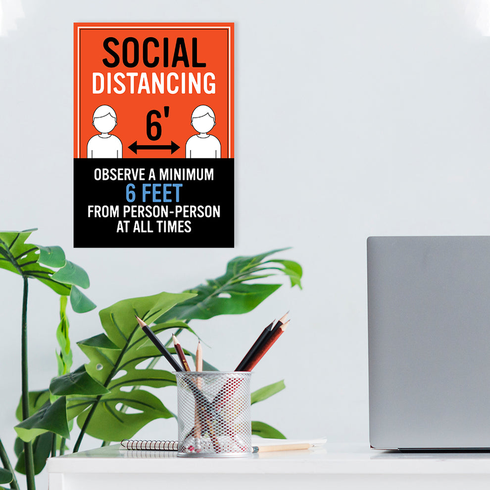 Observe A Minimum Of Six Feet Sign – DiscountRubberStamps.com